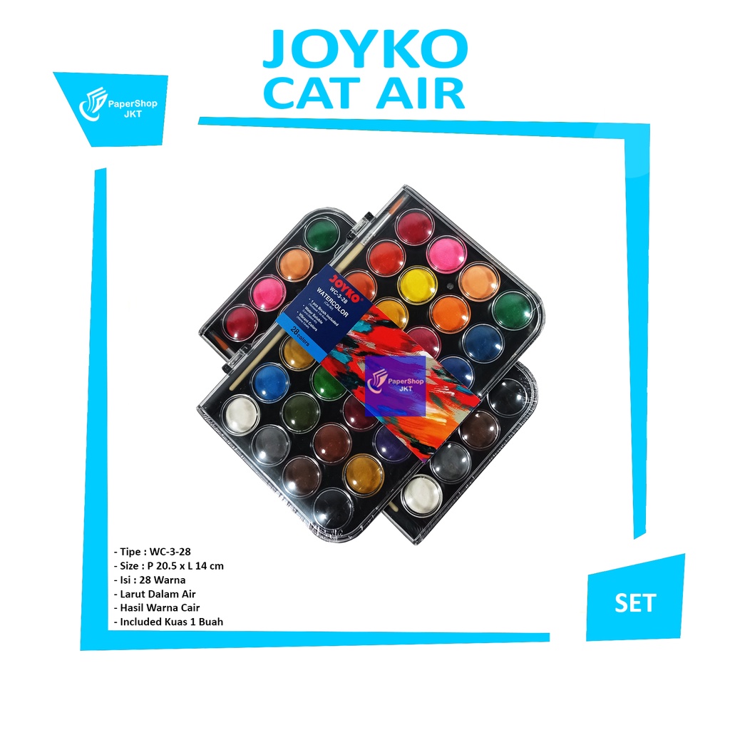 Jual JOYKO - Watercolor Set Cat Air WC-3 Isi 28 Warna - WC-3-28 ...