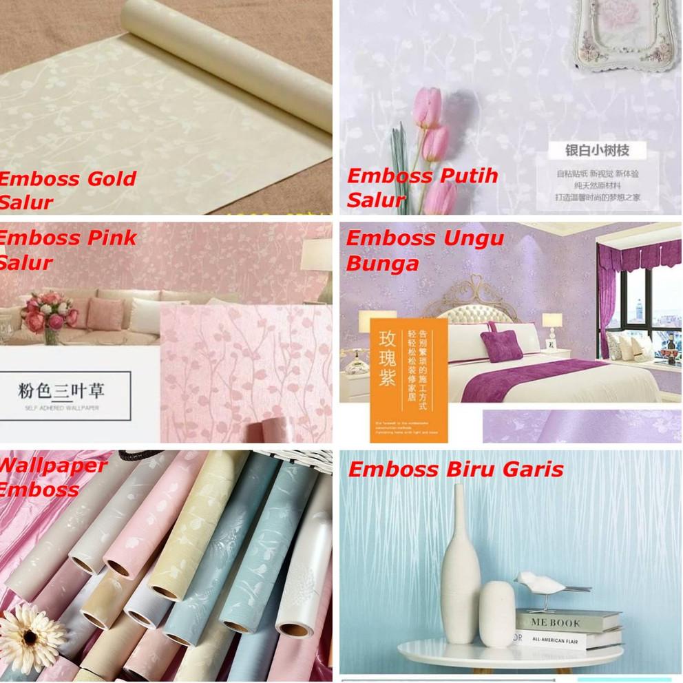 Jual Restok Lagi PALING MURAH !! WALLPAPER DINDING POLOS EMBOSS ukuran 45 cm x 10 M Salur ...