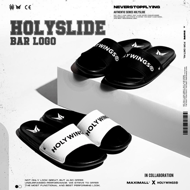 Jual Sandal Slide Maximall X Holywings Bar Logo Black & White Series ...