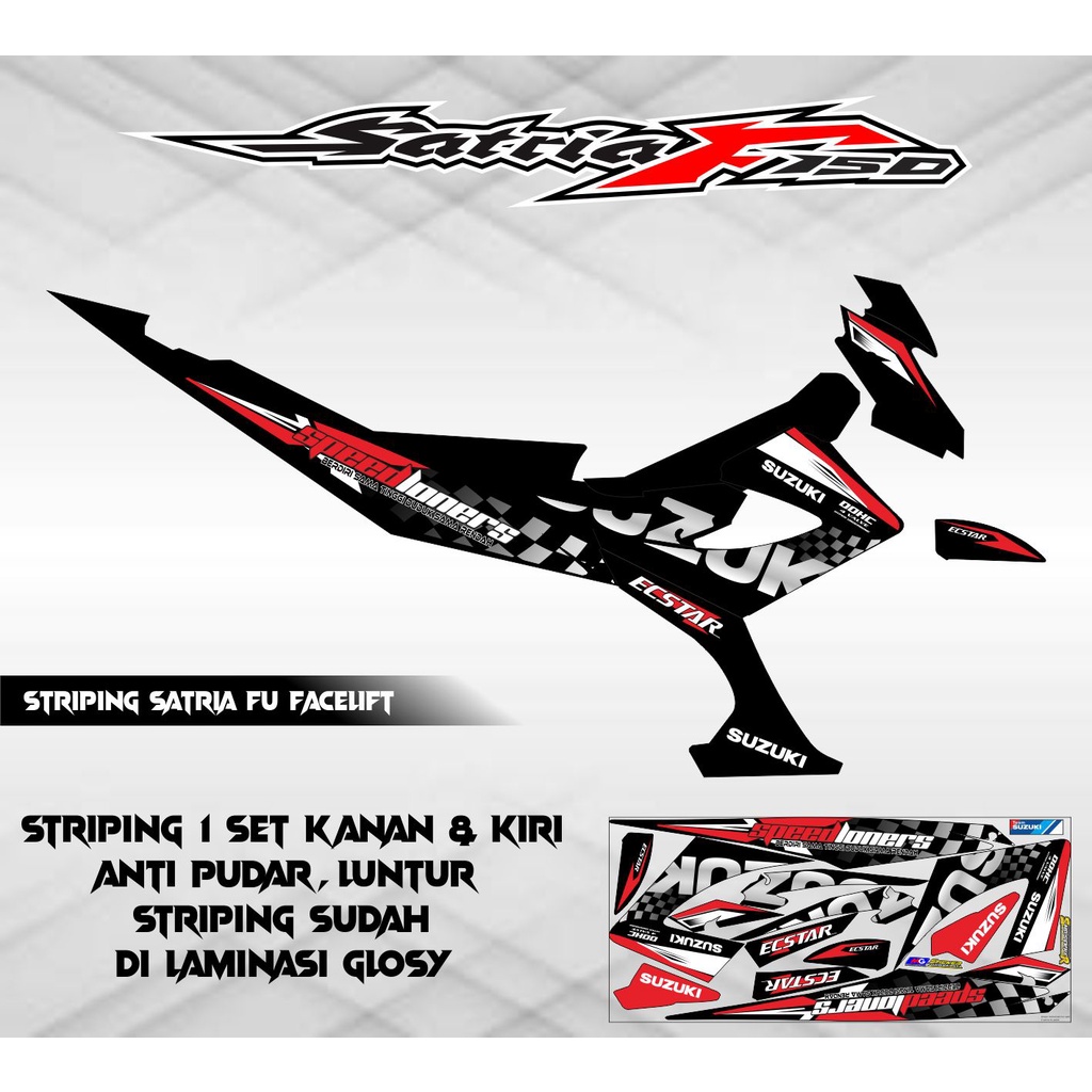 Jual STRIPING STICKER VARIASI MOTOR SUZUKI SATRIA FU FACELIFT RACING ...