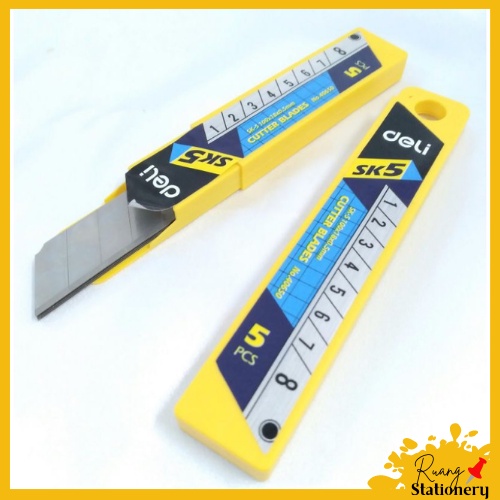 Jual DELI Isi Cutter Besar W40650 cutter blade refill 1tube isi 5 pc ...