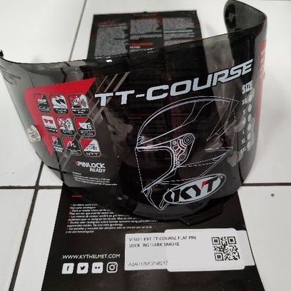 Jual VISOR KYT TT COURSE FLAT PINLOCK READY DARK SMOKE (ORIGINAL KYT ...