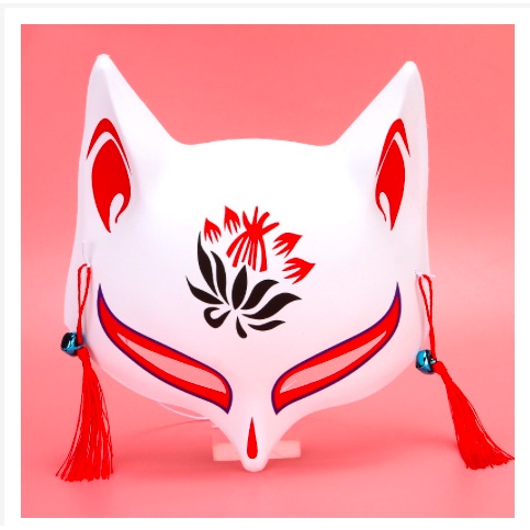 Jual Topeng Anime Jepang Rubah Kitsune Purple Eyes Fox Half Mask ...