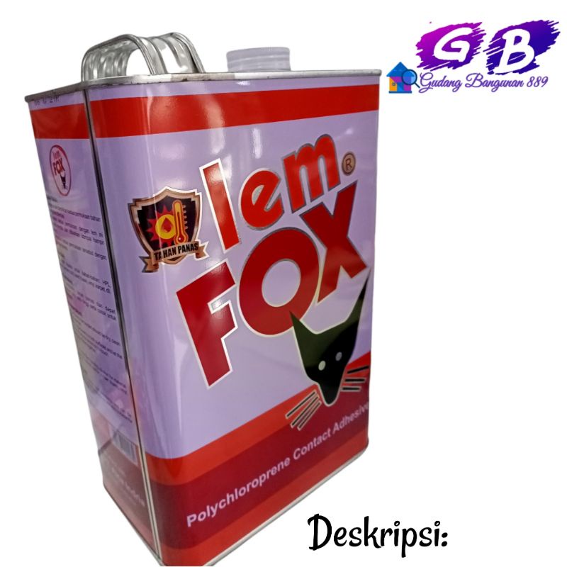Jual LEM FOX KUNING GALON 2 5 KG / LEM SENDAL KULIT KARPET HPL ...