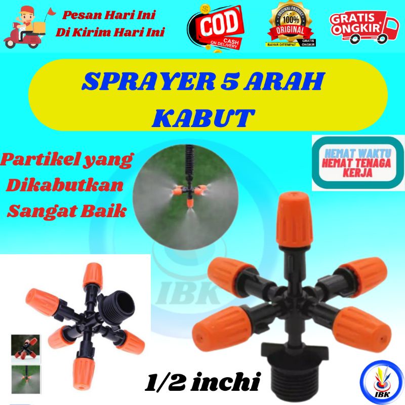 Jual Sprinkler Pertanian Sprayer Kabut 5 Arah Srapyer Taman Kebun Way ...