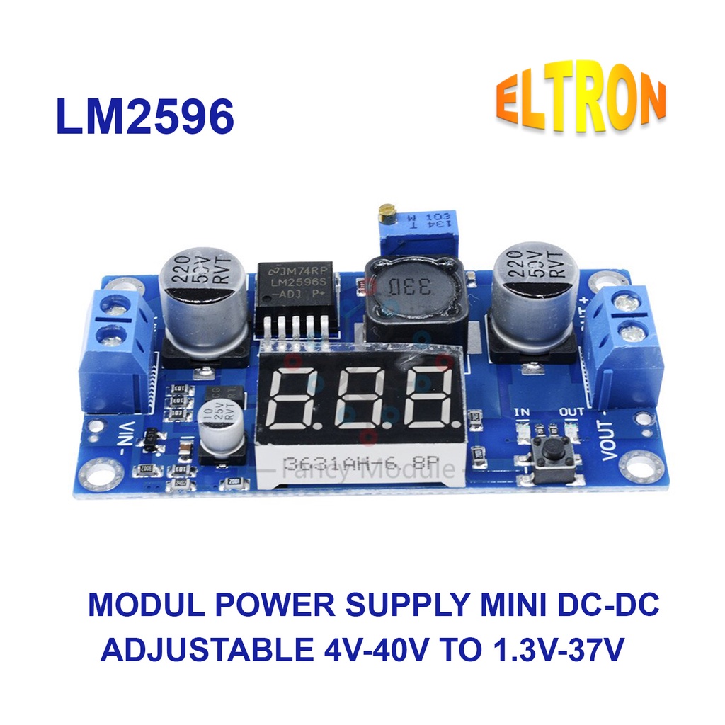 Jual LM2596 DC-DC ADJUSTABLE STEP DOWN 4-40V to 1.3-37V LED VOLTMETER | Shopee Indonesia