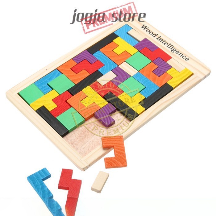 Jual Mainan Edukasi Anak Wooden Puzzle Kayu Tangram Tetris Puzzel Kayu ...