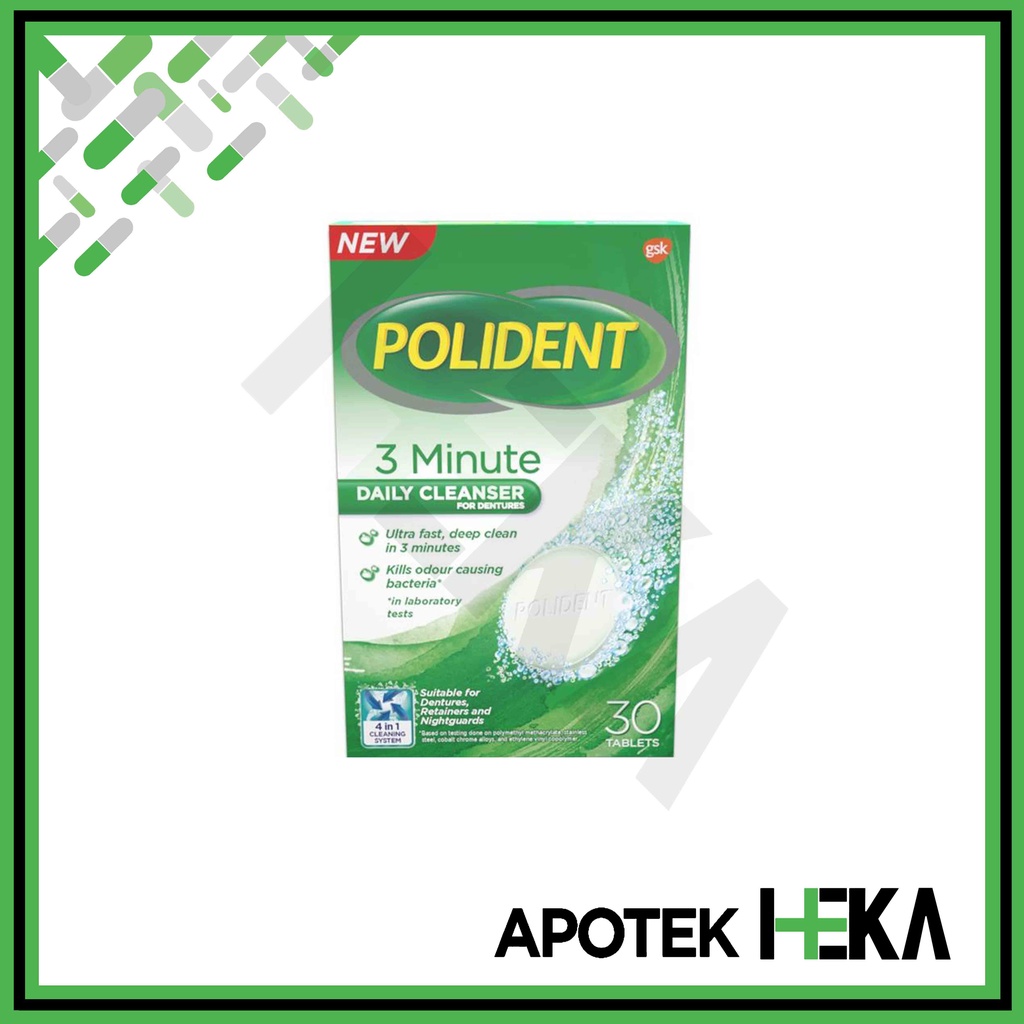 Jual Polident Cleanser 3 Minute Denture Cleanser isi 30 Tablet ...