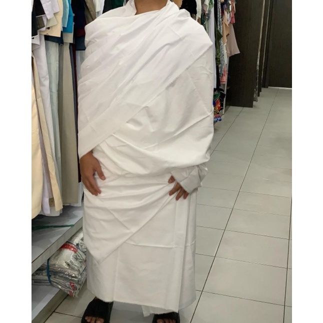 Jual KAIN IHRAM DEWASA ( KACI) SATU SET ATAS BAWAH FREE SURBAN AL-ZAHRA ...