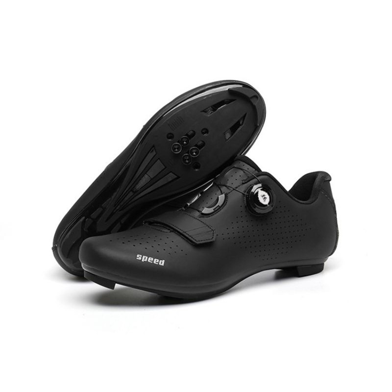 Jual Import sepatu Sepeda cleat speed hitam doff roadbike MTB sepeda ...