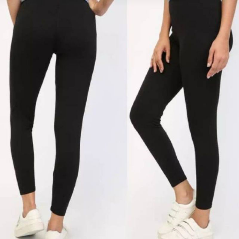 Jual LEGGING spandex premium hitam S M L XL bisa pakai ,(jumbo BB 65 ...