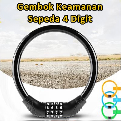 Jual Kunci Gembok Sepeda Password Lock, Anti Maling Tiga Warna Variasi ...
