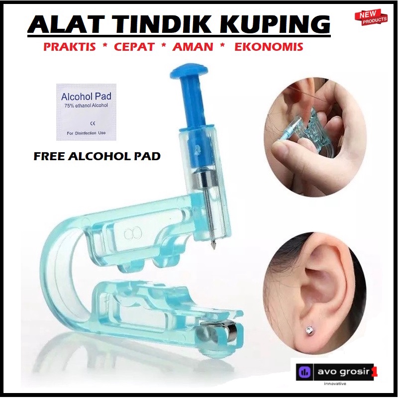 Jual alat tindik kuping / tindik telinga / ear piercing free alcohol ...