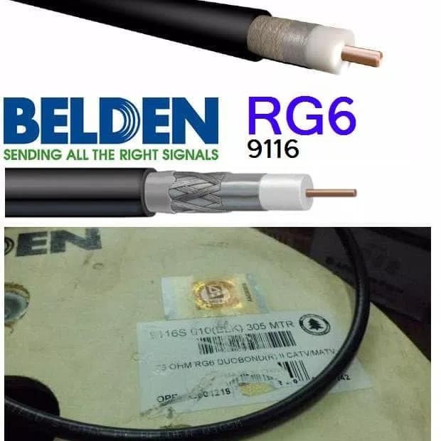 Jual Eceran Kabel Coaxial Belden RG6 9116S untuk CCTV TV CATV indoor dan outdoor per Meter ...