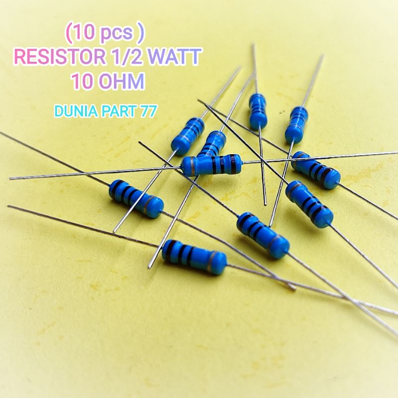 Jual (10 pcs) Resistor 1/2 watt 10 ohm resistor 1/2w 10 ohm | Shopee Indonesia