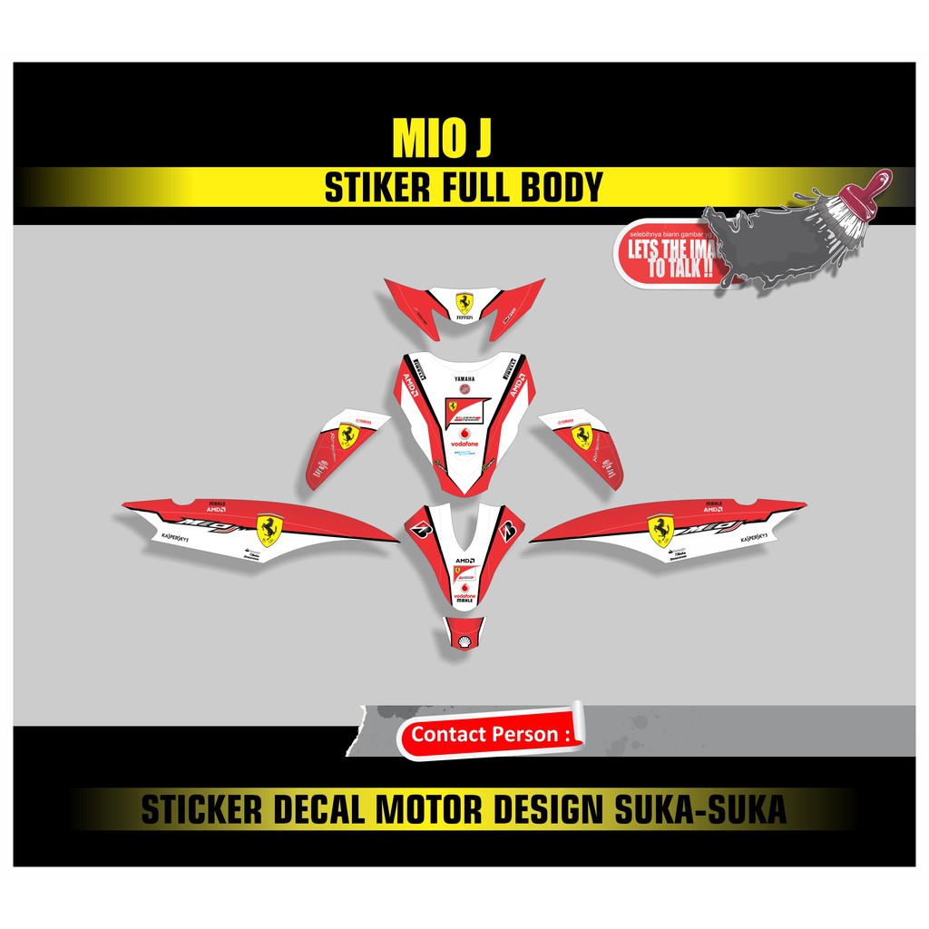 Jual DECAL STICKER MIO J FULL BODY FERRARI | Shopee Indonesia