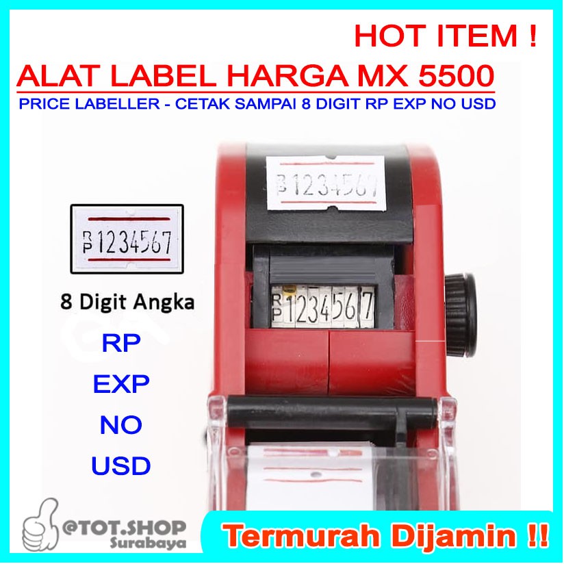 Jual ADA TUTUP - TANPA TUTUP MX 5500 ALAT LABEL HARGA PRICE LABELLER 8 ...