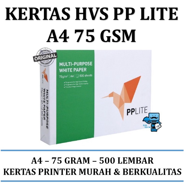 Jual Kertas HVS PPLITE A4 75GSM 1 Rim / 500 Lembar - High Quality ...
