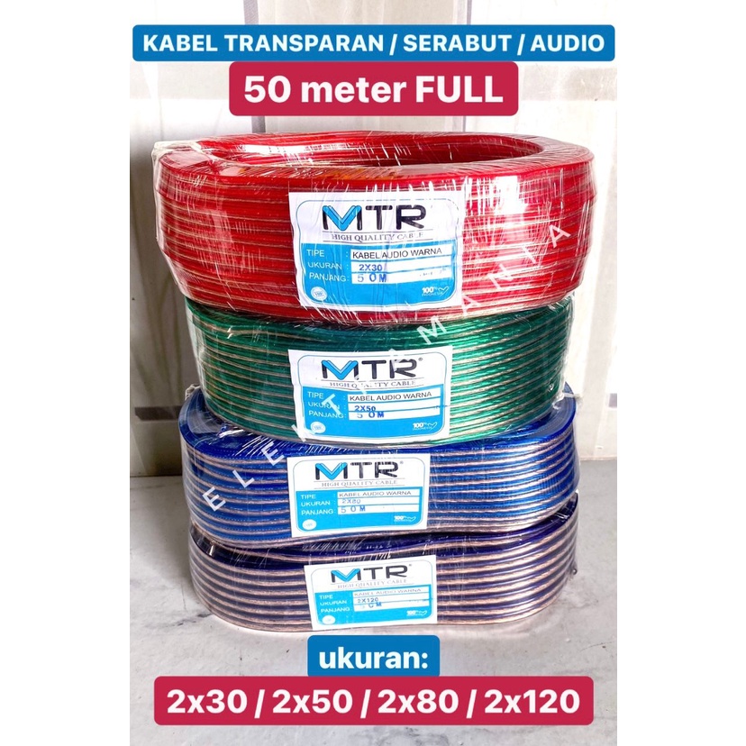 Jual KABEL LISTRIK TRANSPARAN KABEL SERABUT KABEL AUDIO 2x80x50 METER ...