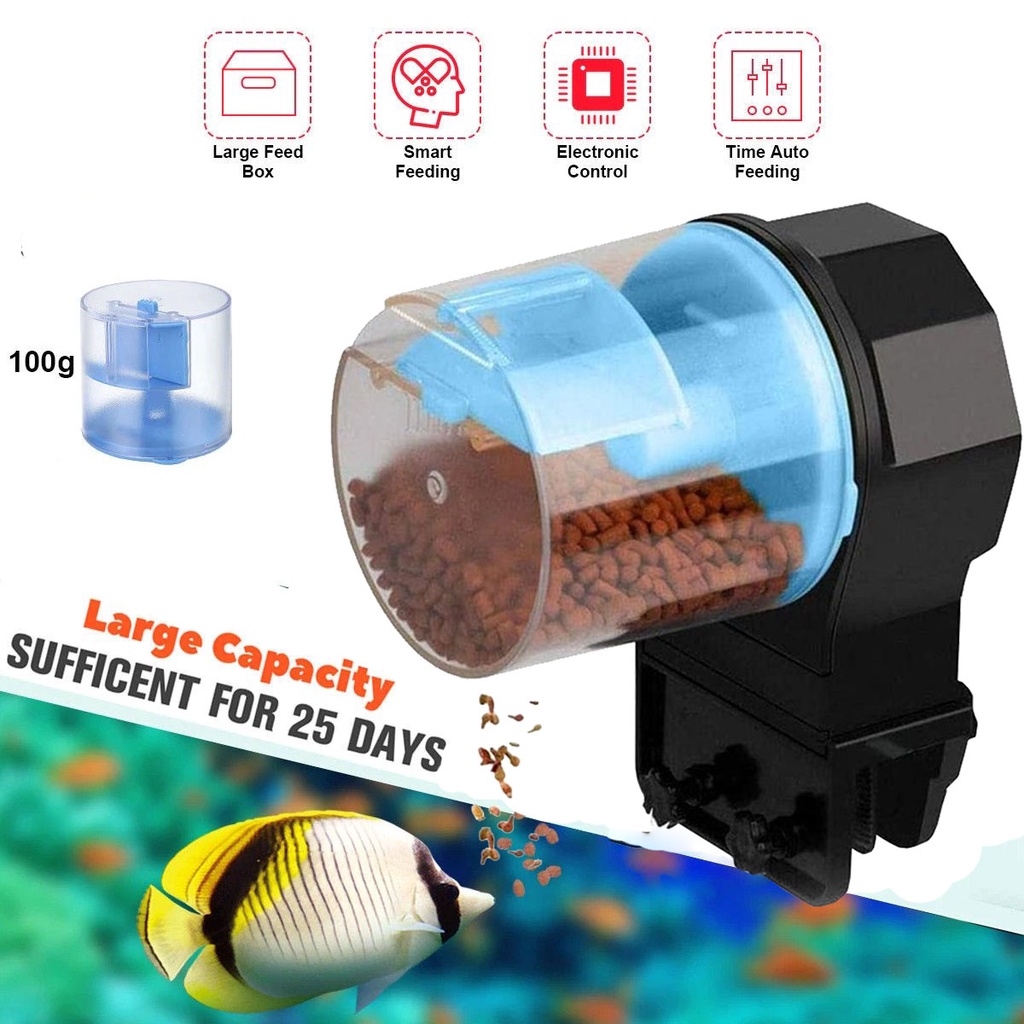Jual Dispenser Makanan Ikan Otomatis Aquarium Automatic Fish Feeder ...