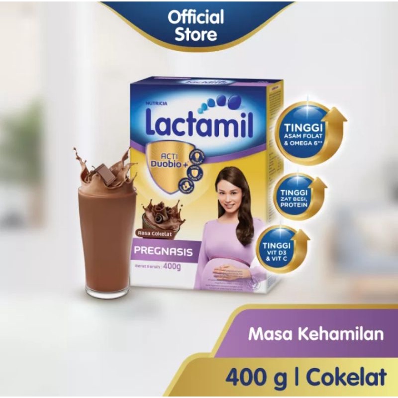 Jual Lactamil Pregnasis Cokelat Minuman Khusus Ibu Hamil 400 gr | Shopee Indonesia