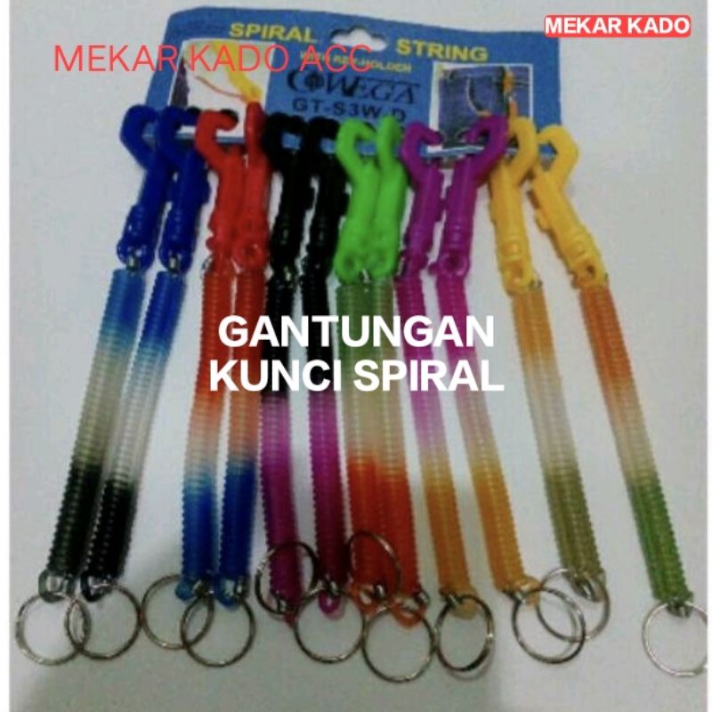 Jual Gantungan Kunci tali spiral karet per elastis kecil keychain murah ...