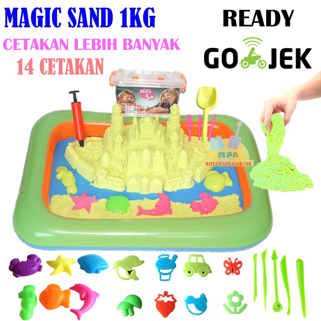 Jual Mainan Pasir Ajaib Edukatif Anak Model Play MAGIC SAND 1KG Cetakan ...