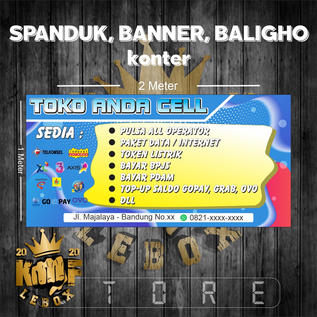 Jual CETAK BANNER SPANDUK BALIGHO KONTER 2X1 | Shopee Indonesia