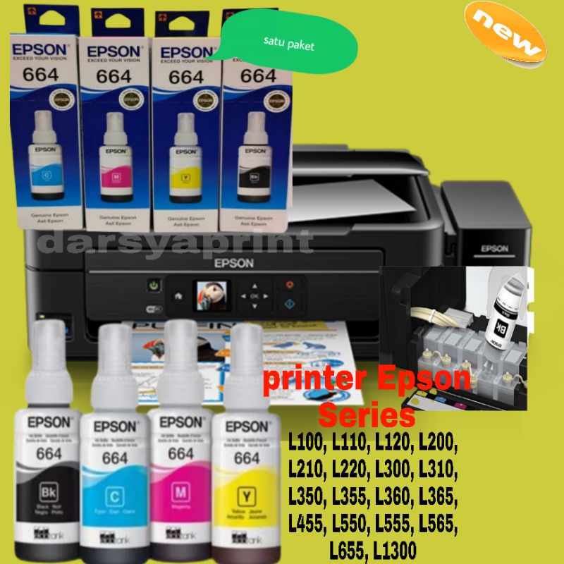 Jual Tinta Epson series T664 (satu Paket) | Shopee Indonesia