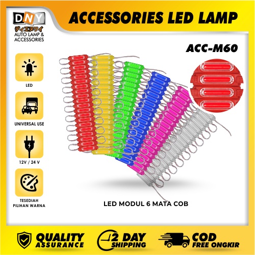 Jual LAMPU LED MODUL 6MATA COB 6818 12VOLT dan 24VOLT WATERPROOF 6 MATA 12V | Shopee Indonesia