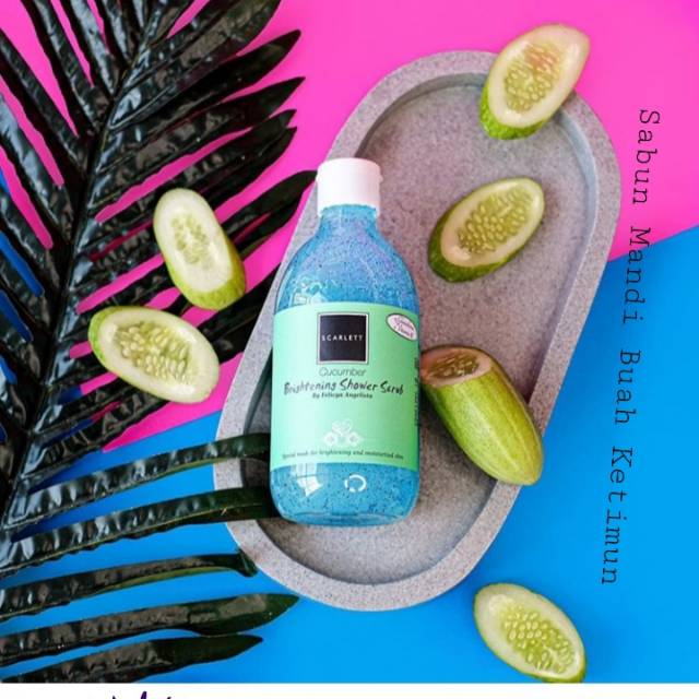 Jual Body shower scrub scarlett whitening cucumber (tosca) | Shopee ...