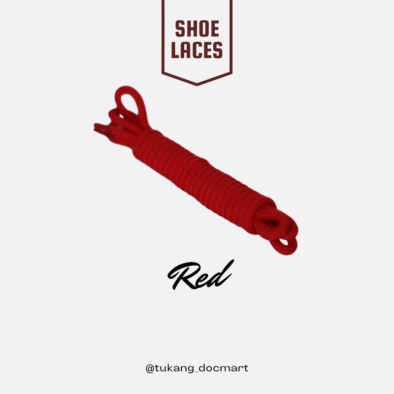 Jual Round Shoelaces / Tali Sepatu Bulat / Tali Sepatu Merah / Tali ...
