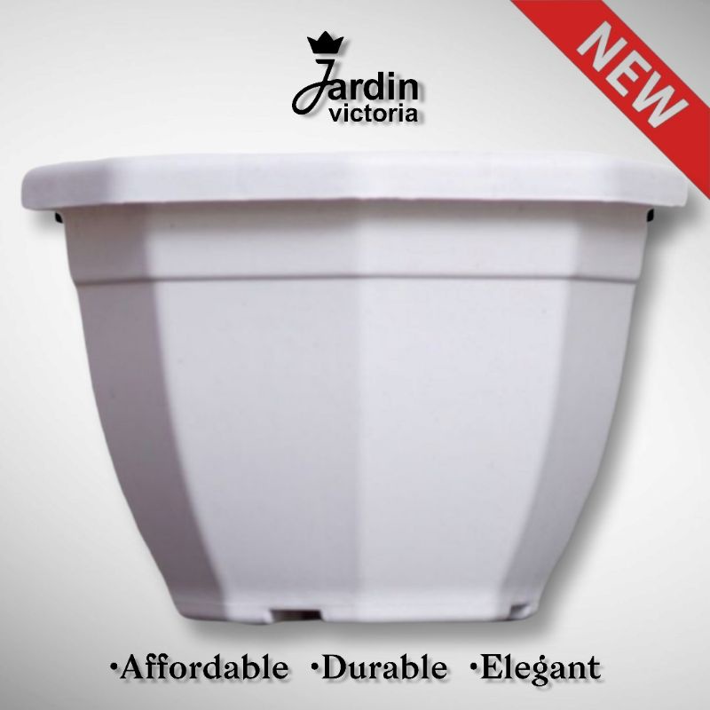 Jual [NEW] Pot Bunga Putih 35 | Pot Putih Tanaman Octagon | Jardin ...