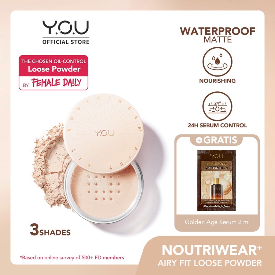 Jual YOU NoutriWear+ Airy Fit Loose Powder 15g | You Bedak Tabur ...