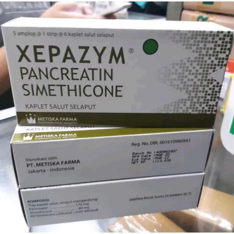 Jual XEPAZYM pancreatin simetichone per box 30 tablet obat kembung mual ...