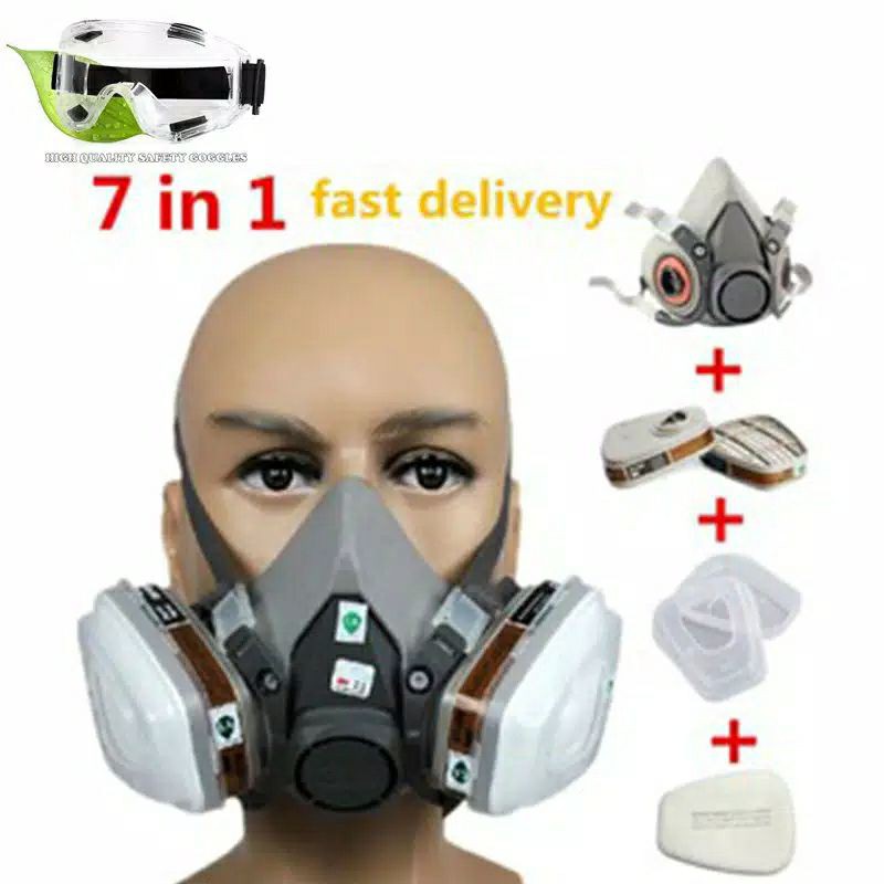 Jual masker Half Facepiece Respirator Half Gas Mask Medium Gas 3M 6200 ...