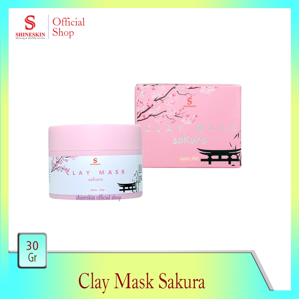 Jual Shineskin Clay mask sakura/masker lumpur sakura /masker wajah ...