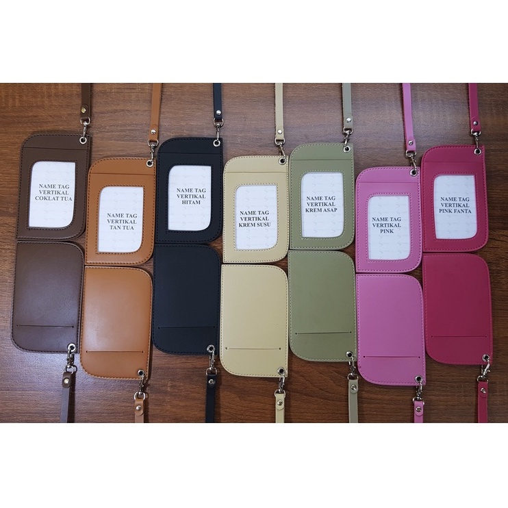Jual NAME TAG KULIT / ID CARD HOLDER KULIT / ID CARD / GANTUNGAN NAMA ...