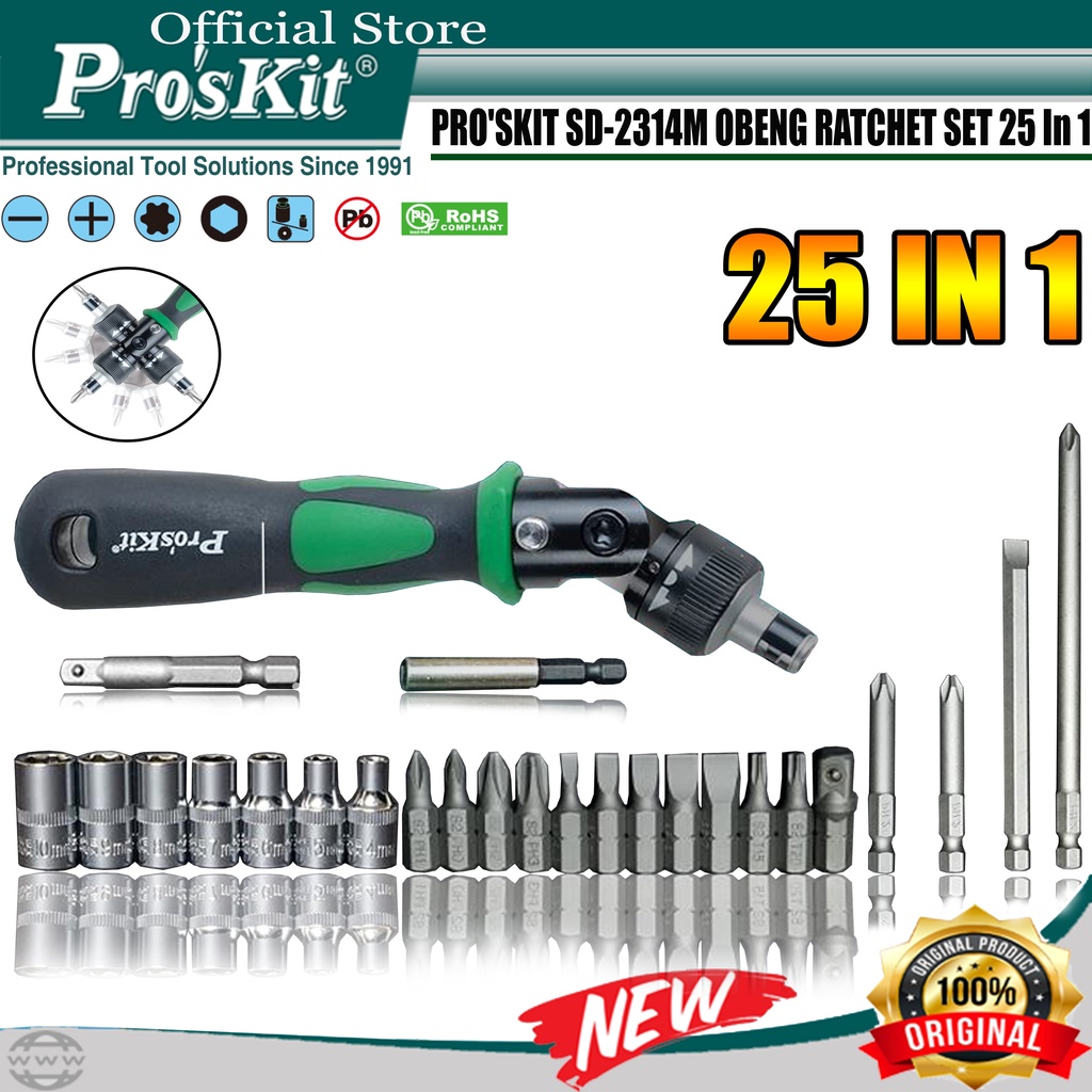 Jual Pro'sKit - Obeng Ratchet Set Pro'sKit Sd-2314M 25In1 With Bits ...