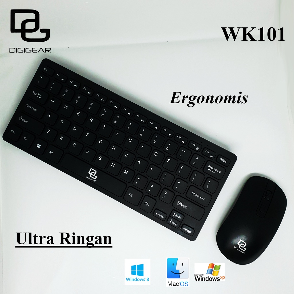 Jual Keyboard Mouse Wireless Mini Multimedia for Office WK101 ...