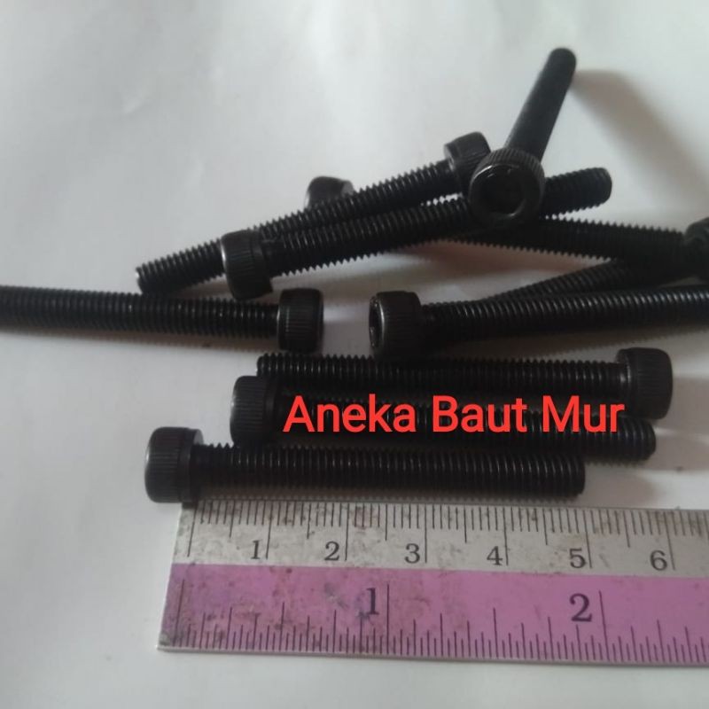 Jual Baut L Baja Hitam ukuran m6 x 50 atau baut drat 10 panjang 5cm | Shopee Indonesia