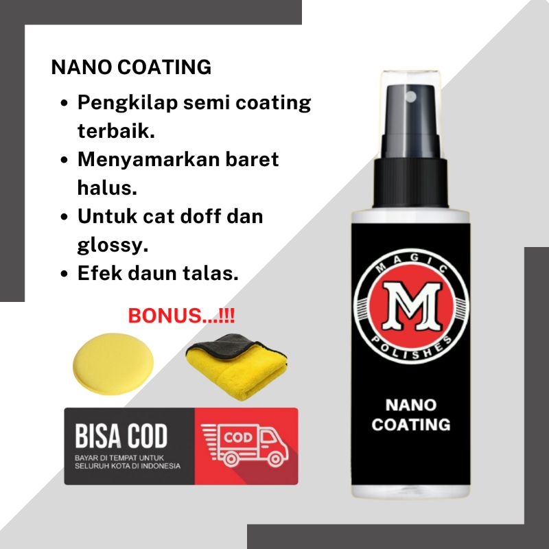 Jual Paket Nano Coating 110mL Pengkilap Instant Ceramic Coating Body Motor Bodi Mobil Helm Cat ...