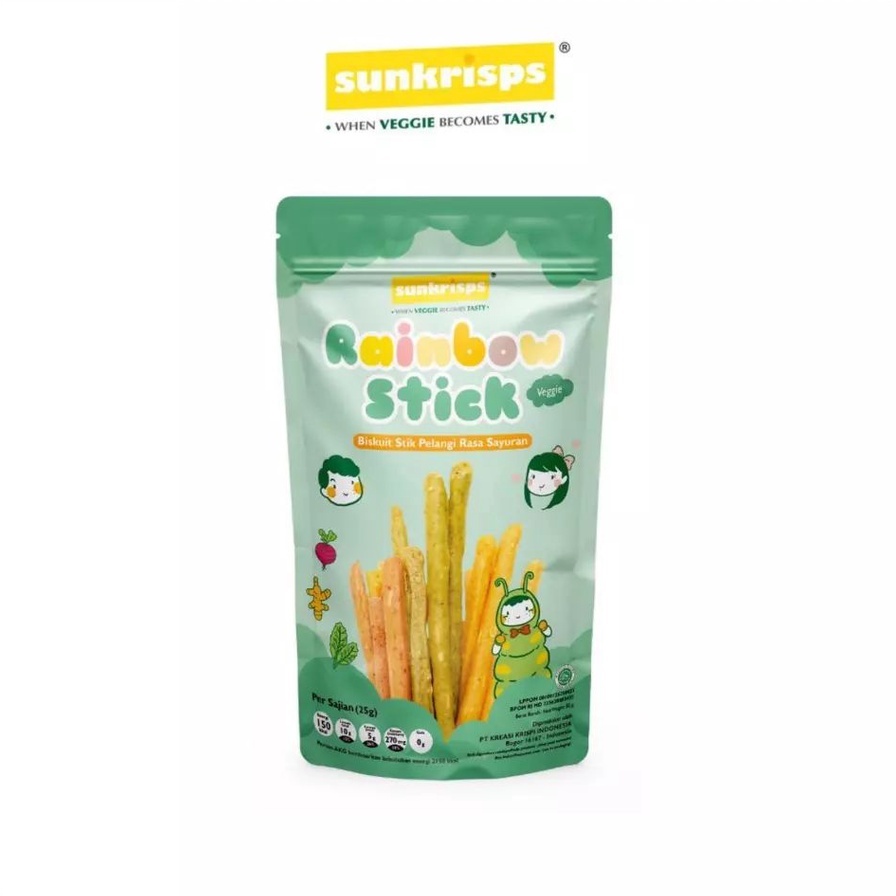 Jual SUNKRISPS Rainbow Stick Original 50 gr Makanan Ringan Bayi Stik ...
