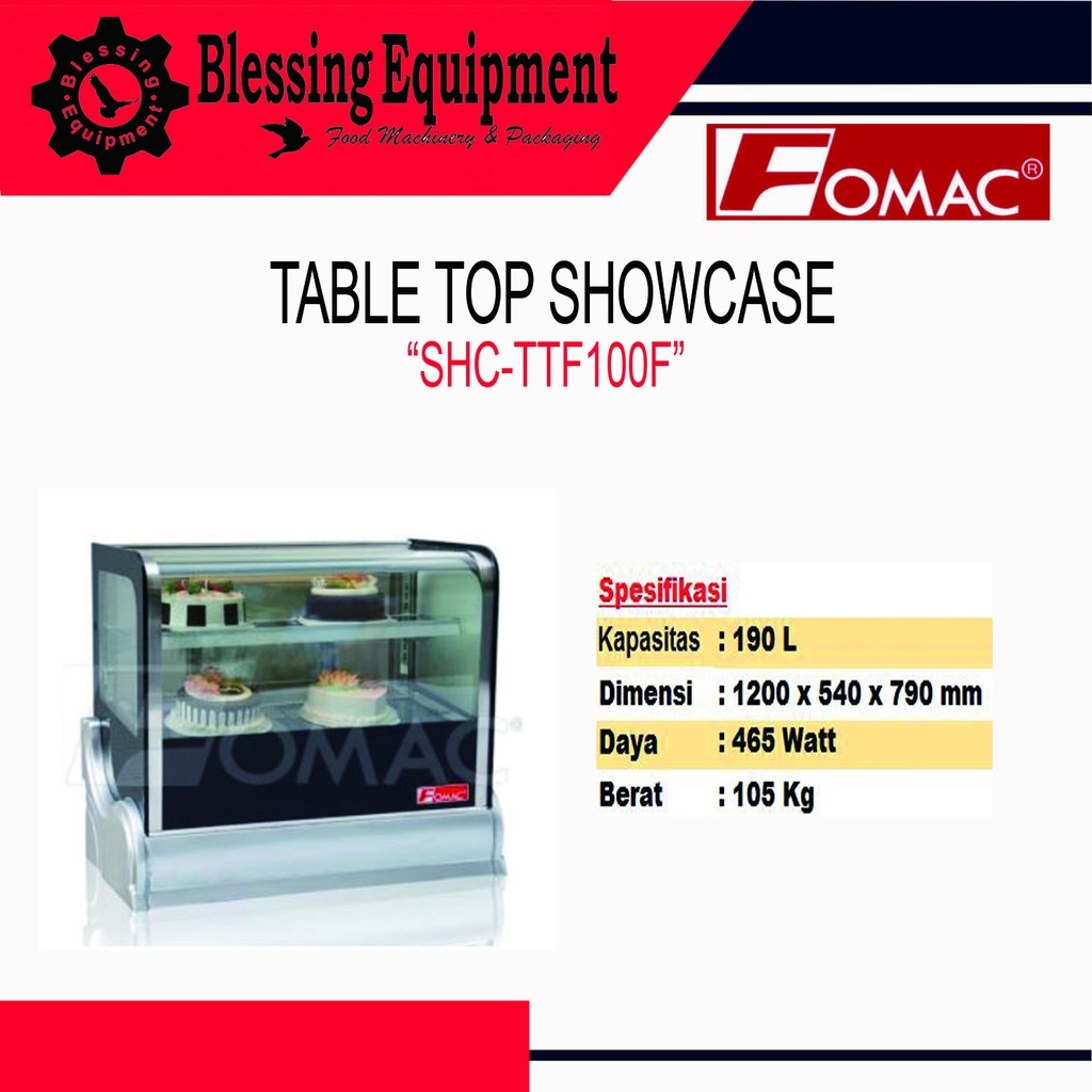 Jual SHC-TTF100F TABLE TOP SHOWCASE"FOMAC" | Shopee Indonesia