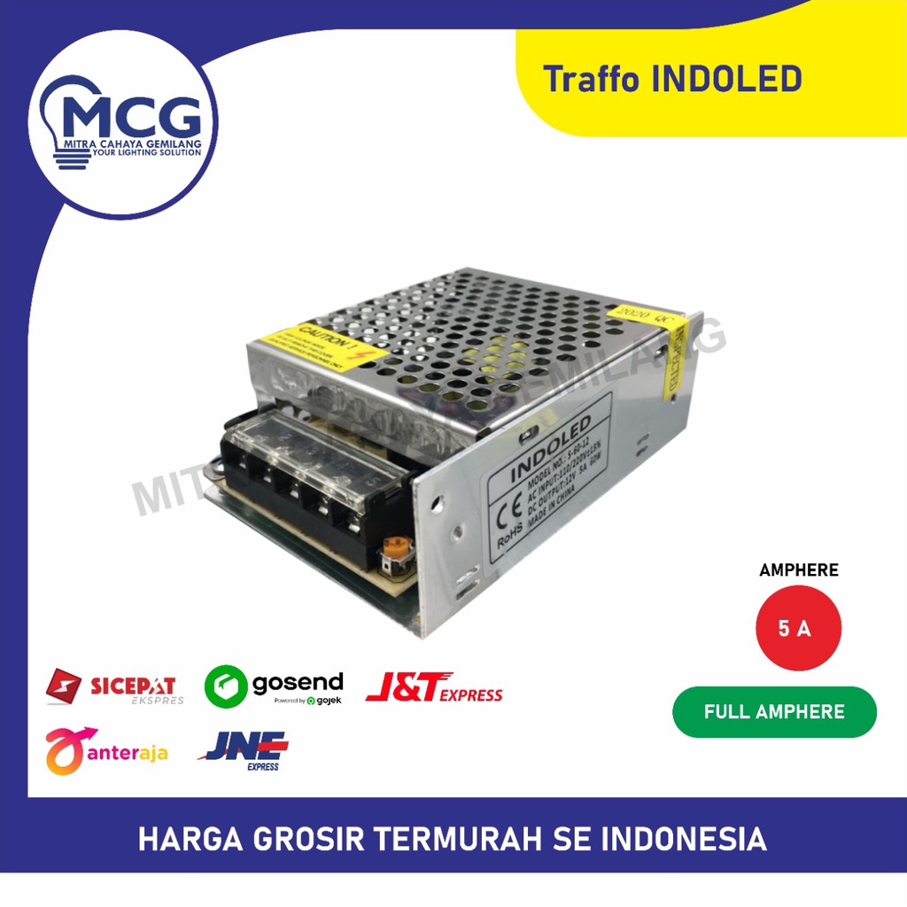 Jual POWER SUPPLY ADAPTOR SWITCHING 12V 5A CCTV/Trafo 12 Volt 5 Ampere power supply lampu led ...