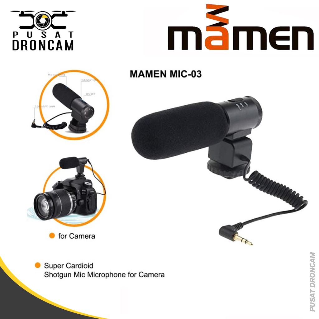 Jual MAMEN MIC-03 Super Cardioid Shotgun Mic Microphone for Camera ...