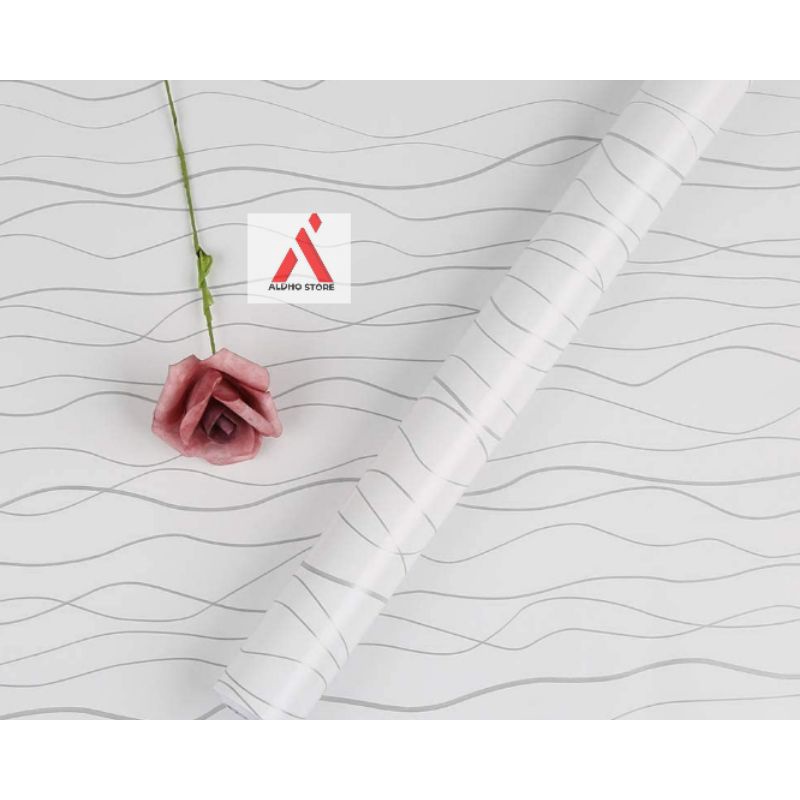 Jual Walpaper Dinding Wave Putih Tekstur Garis 8Meter X 45cm | Shopee ...