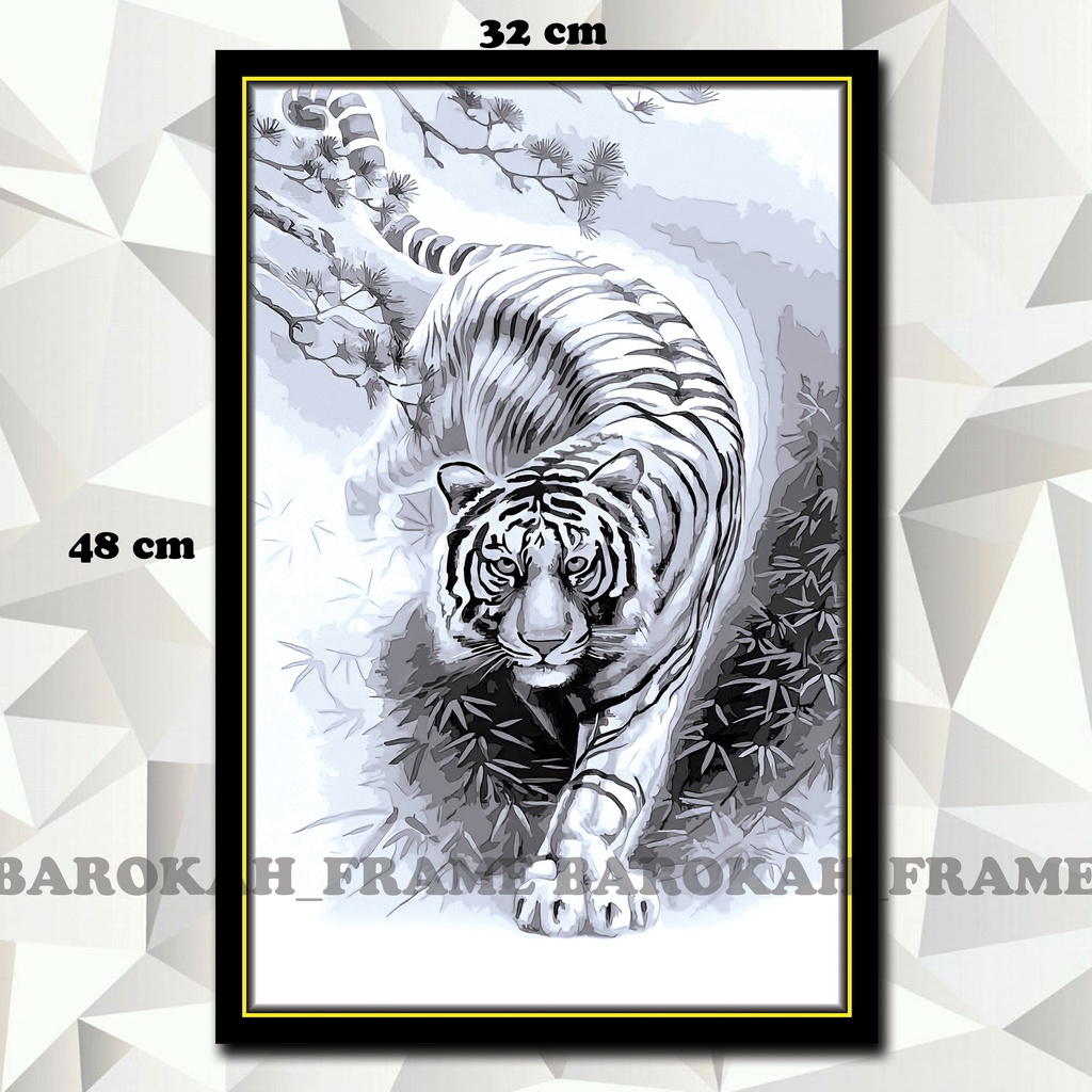 Jual Hiasan dinding Macan Putih Harimau Putih Foto Gambar Poster ...