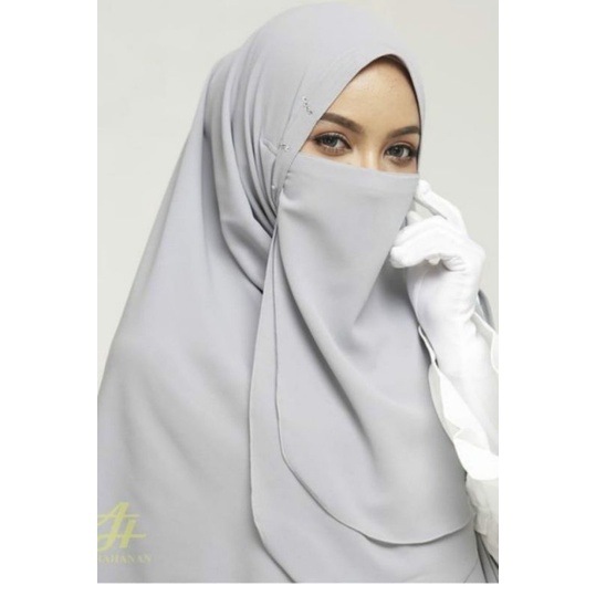 Jual Niqab Cadar Tali 2 Layer ceruty Tanpa Jahitan Bawah Mata / Niqab / Jilbab | Shopee Indonesia