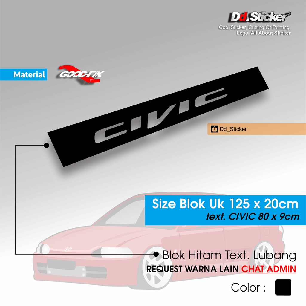 Jual Sticker Poni Honda CIVIC | Cutting Sticker | Shopee Indonesia